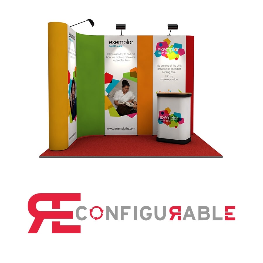 Exhibition Stand 2m x 3m | L-Shaped Pop Up Stand | UK Made