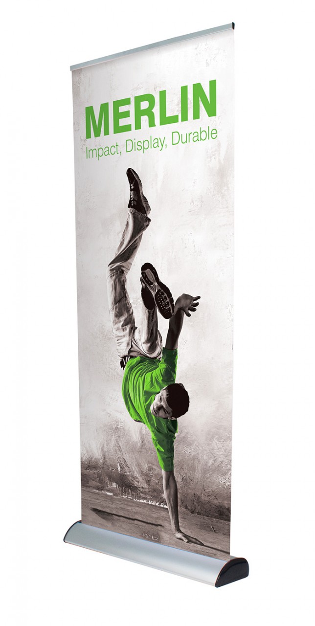 Merlin + Banner Stand | Pull Up Banner with Replaceable Cassette