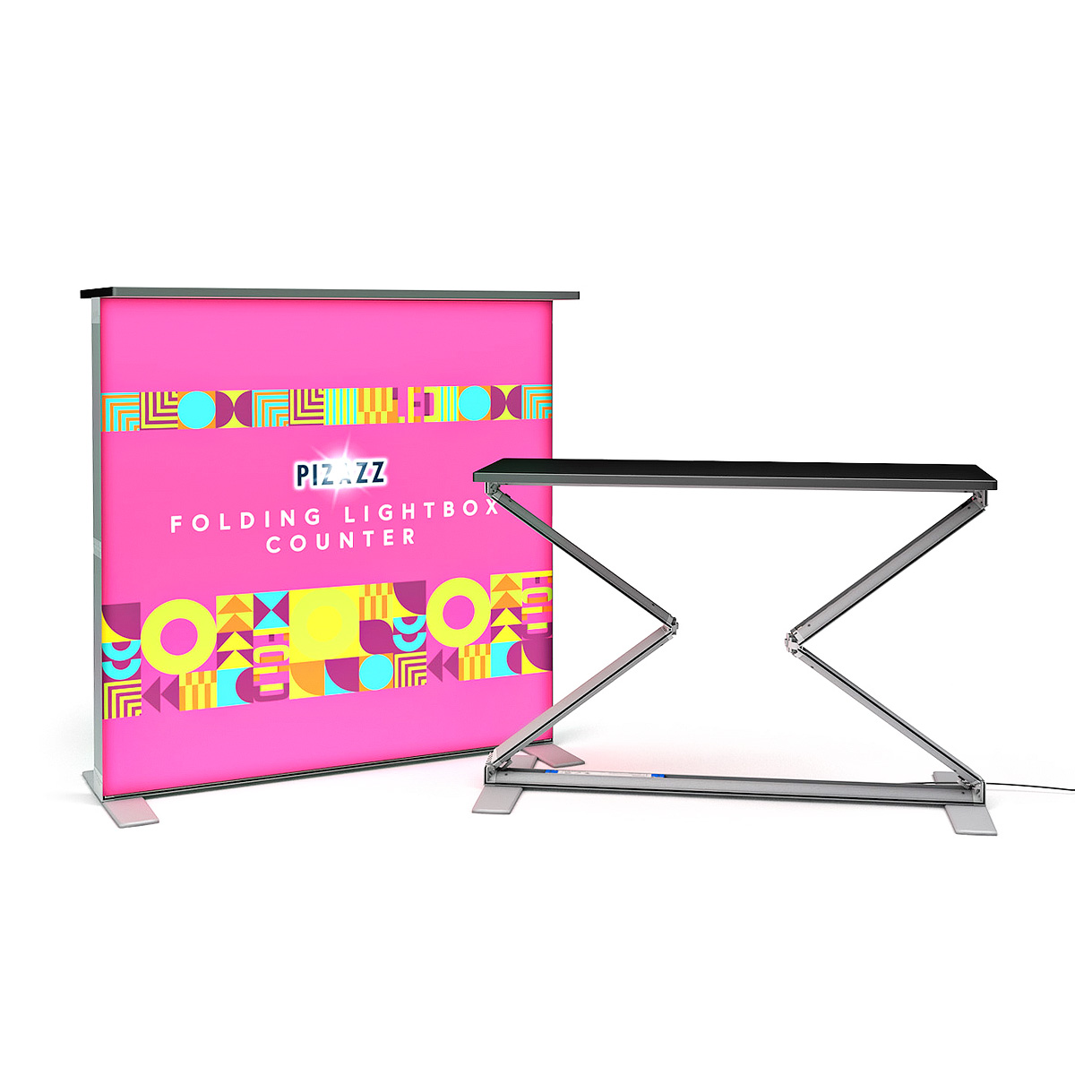 Backlit Counter LED Lightbox | Folding Pop-Up Lightbox Counter | PIZAZZ® UK