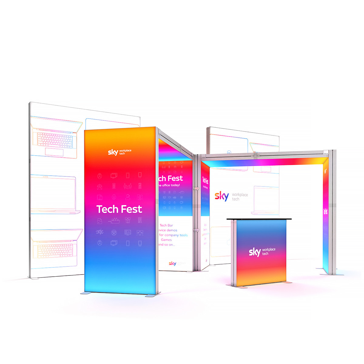 SKYBRIDGE® LED Exhibition Booth | 6m x 3m Lightbox Exhibition Stand ...