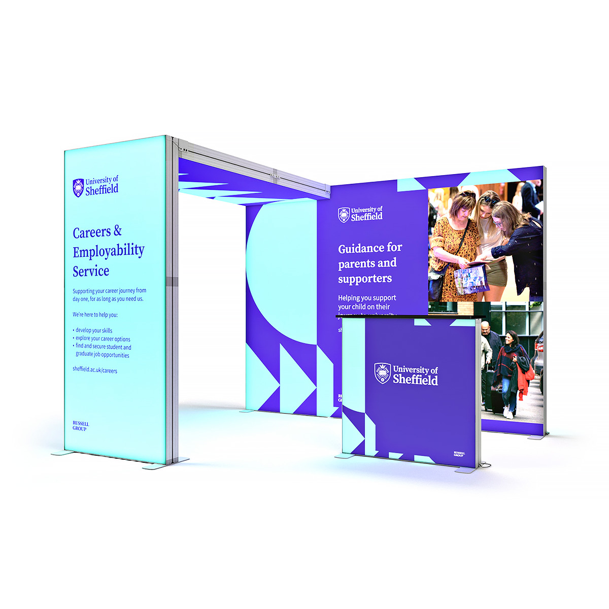 Lightbox Exhibition Stand 3x3 | SKYBRIDGE® Lightbox Ceiling Arch ...