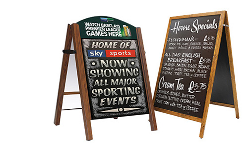 Pavement Signs | Sandwich Boards | A Frame Boards | Swing Signs